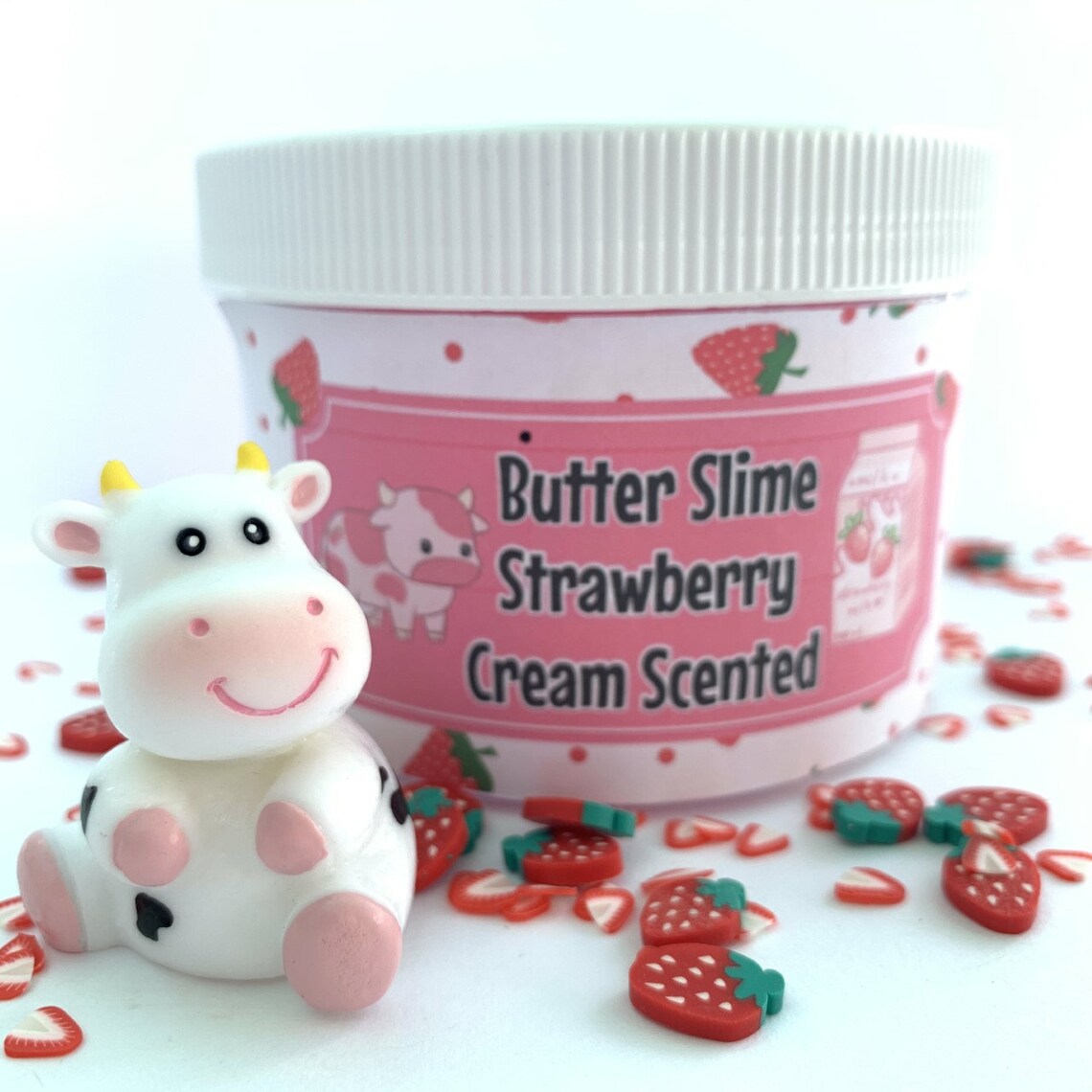 Strawberry Cow Butter Slime Scented Slime Pink Cow Slime | Etsy