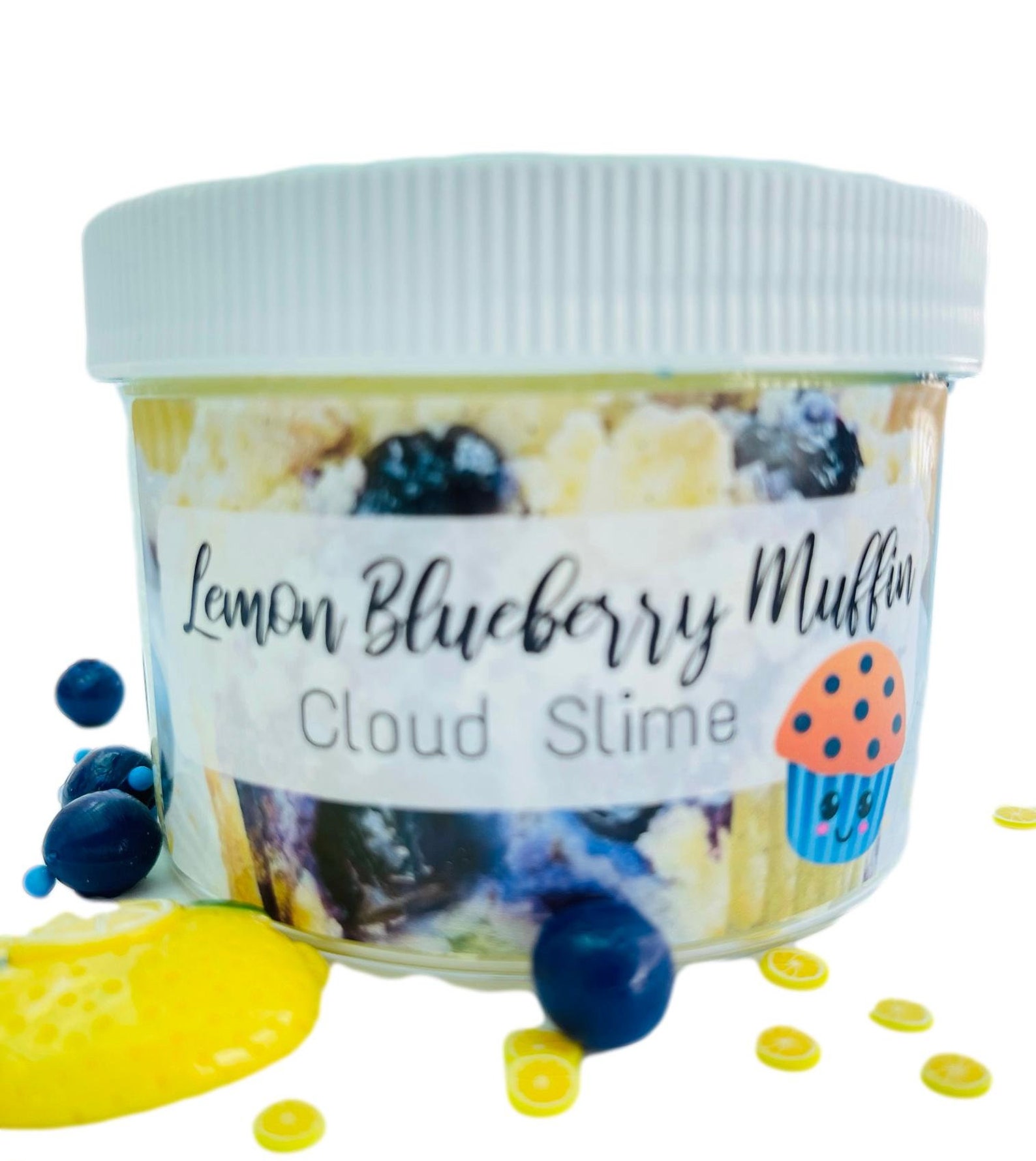 Lemon Blueberry Muffin Cloud Slime, Scented Slime, Slime Birthday Party ...