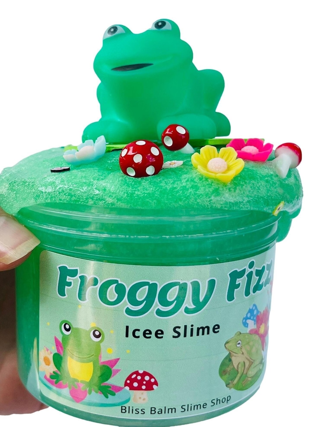 Froggy Fizz Slime, Icee Slime, Cute Frog/toad Mushroom/flower Charms ...