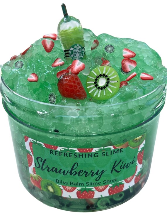 Strawberry Kiwi Slime Slushie/slushy Slime Satisfying Slime - Etsy