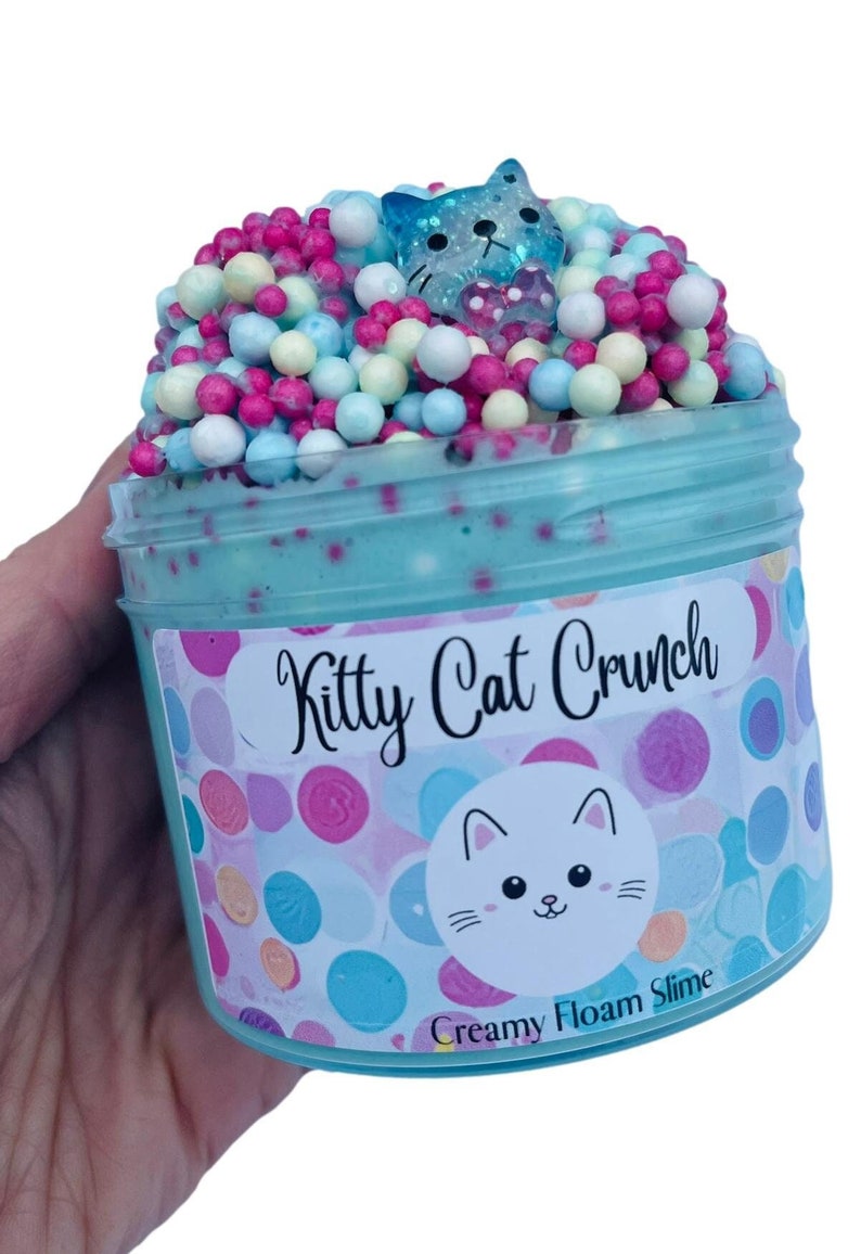 Kitty Cat Crunch Blue Butter/floam Slime Scented Taffy Slime - Etsy