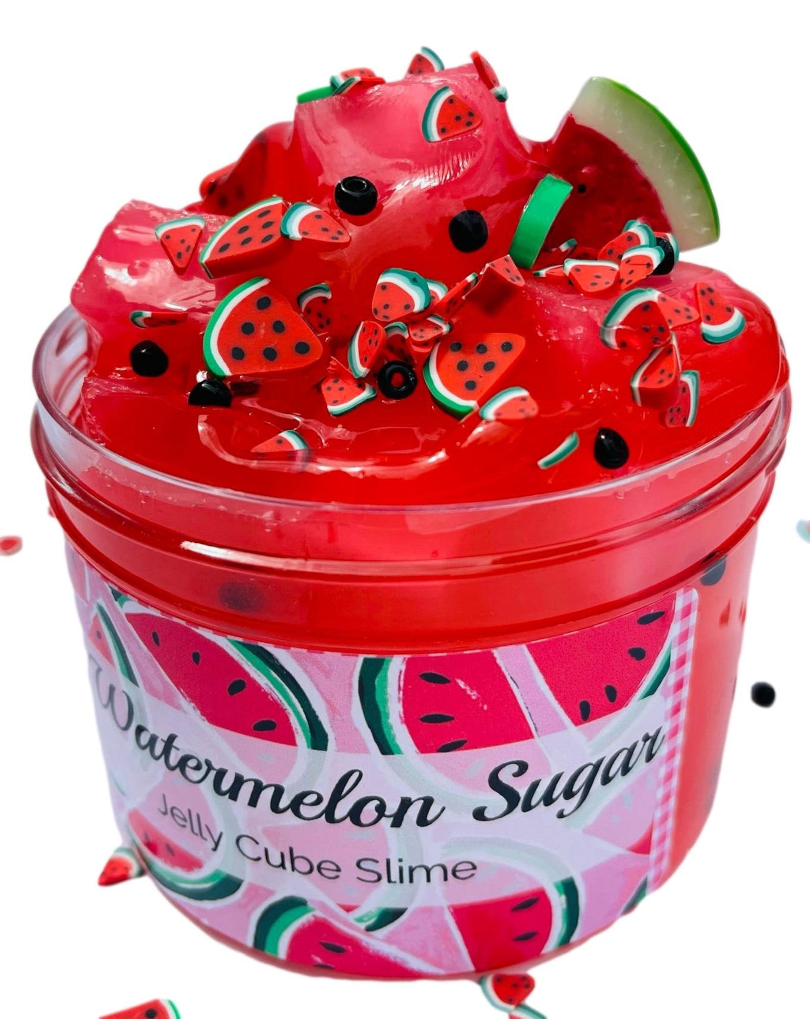 Watermelon Sugar Slime Red Clear Jelly Cube Slime Summer | Etsy