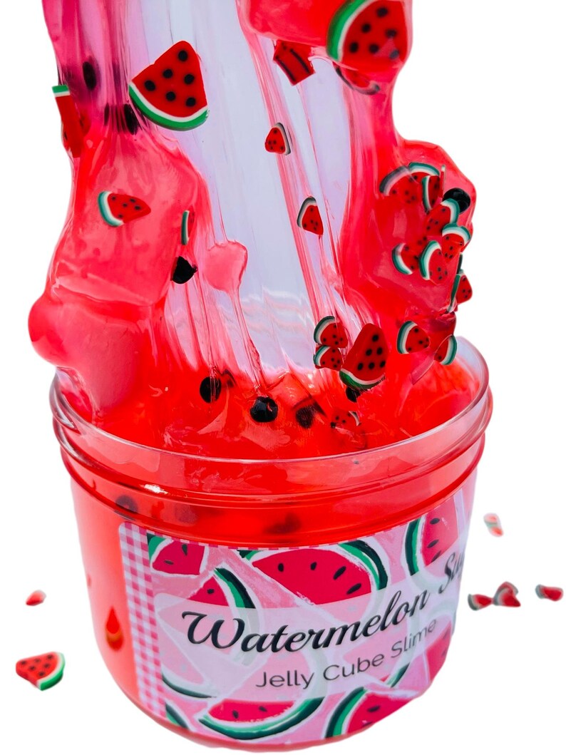 Watermelon Sugar Slime Red Clear Jelly Cube Slime Summer - Etsy