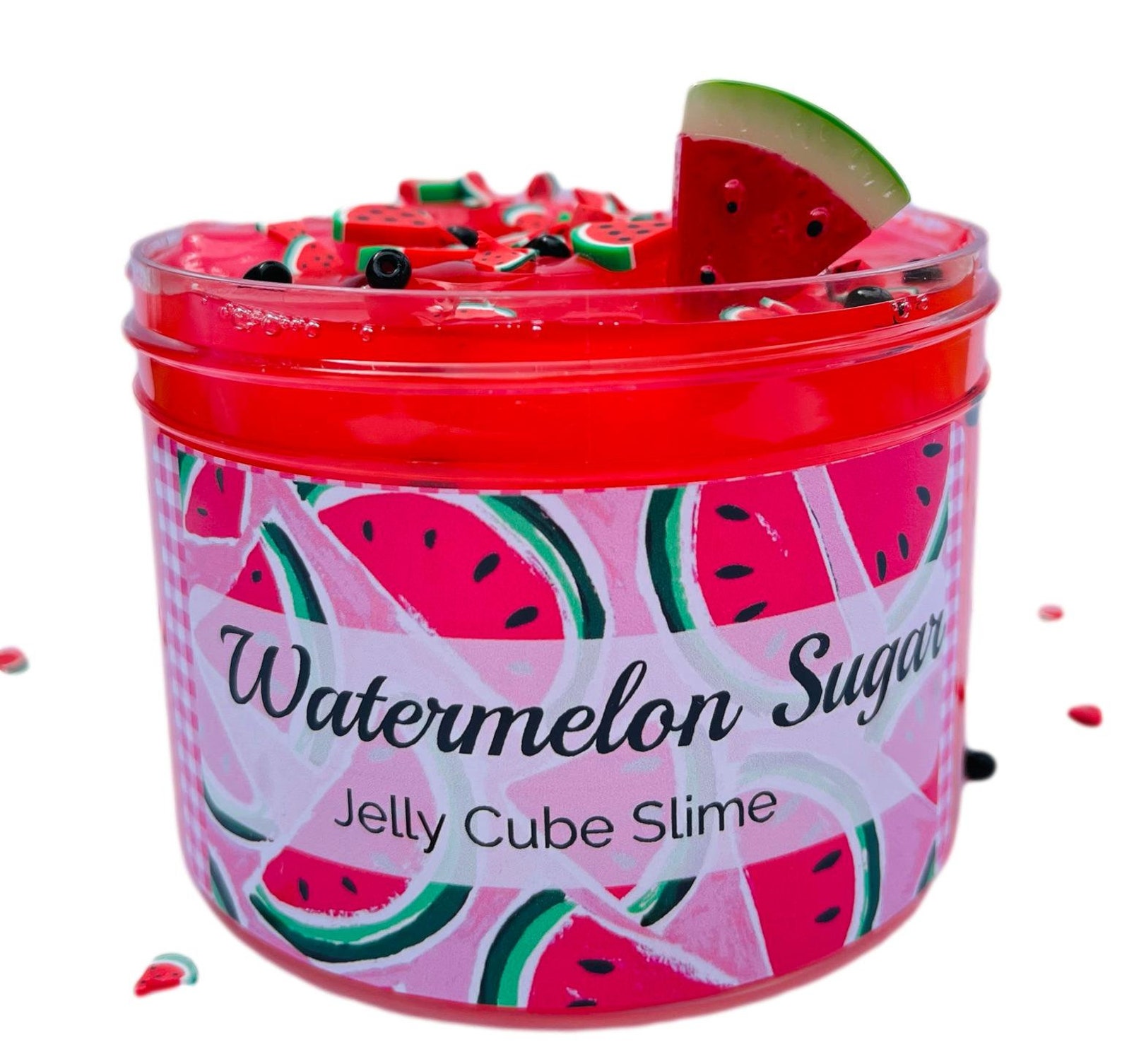Watermelon Sugar Slime Red Clear Jelly Cube Slime Kids Party - Etsy