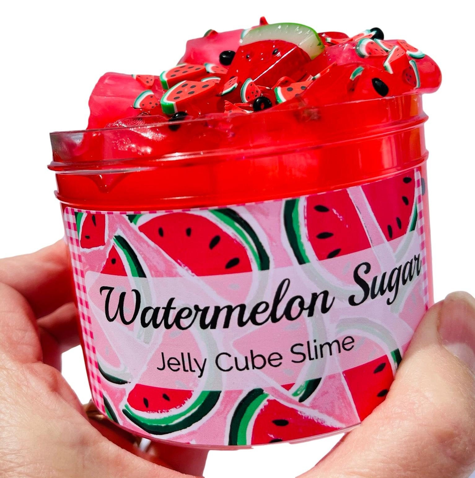 Watermelon Sugar Slime Red Clear Jelly Cube Slime Summer | Etsy
