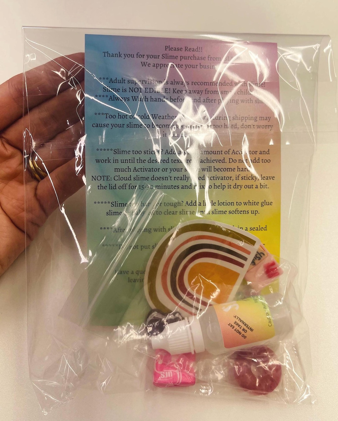 Add on Slime Care Packet, Slime Activator, Candy, Instructions, Slime ...