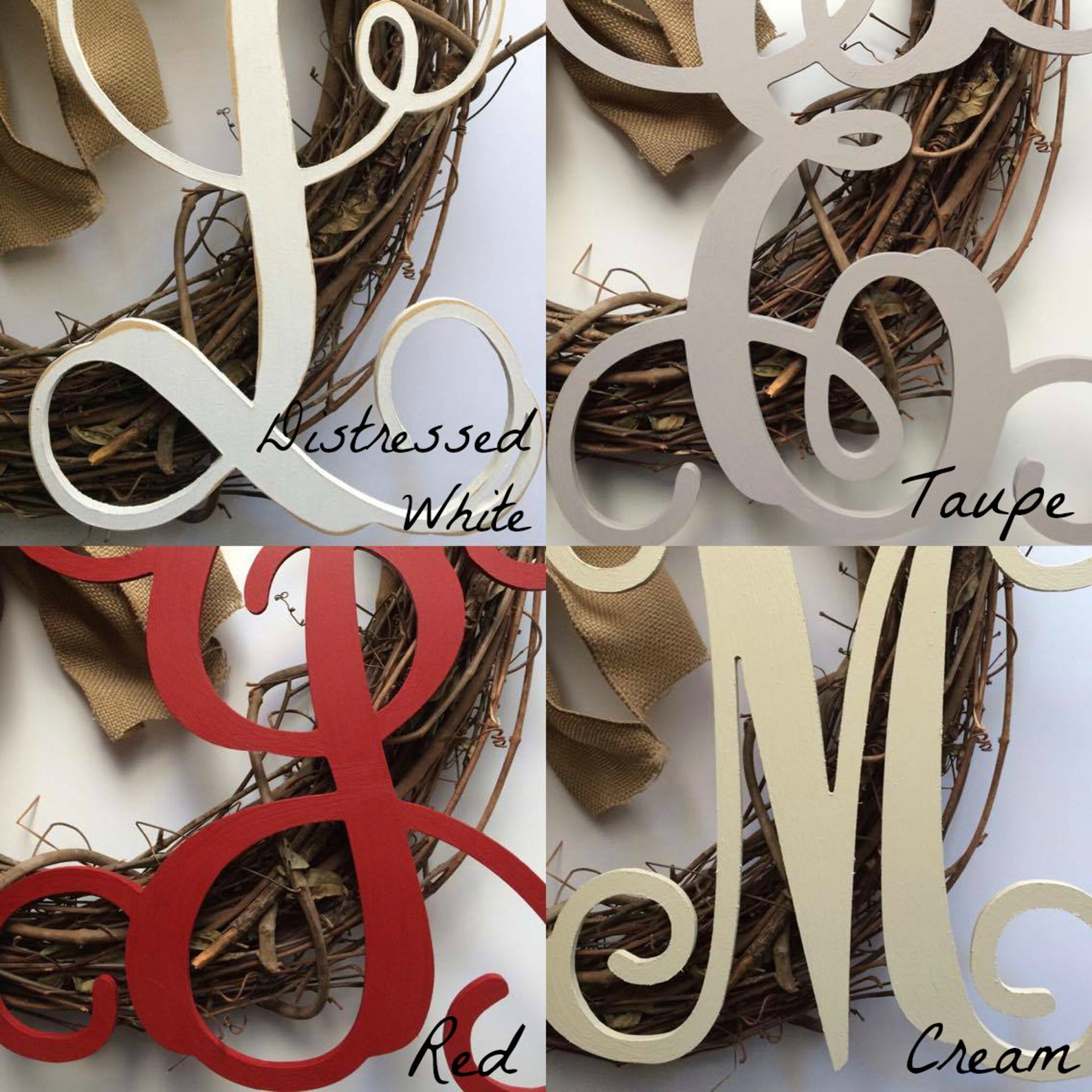 Monogram Wreath Summer Wreath Initial Wreath Front Door - Etsy