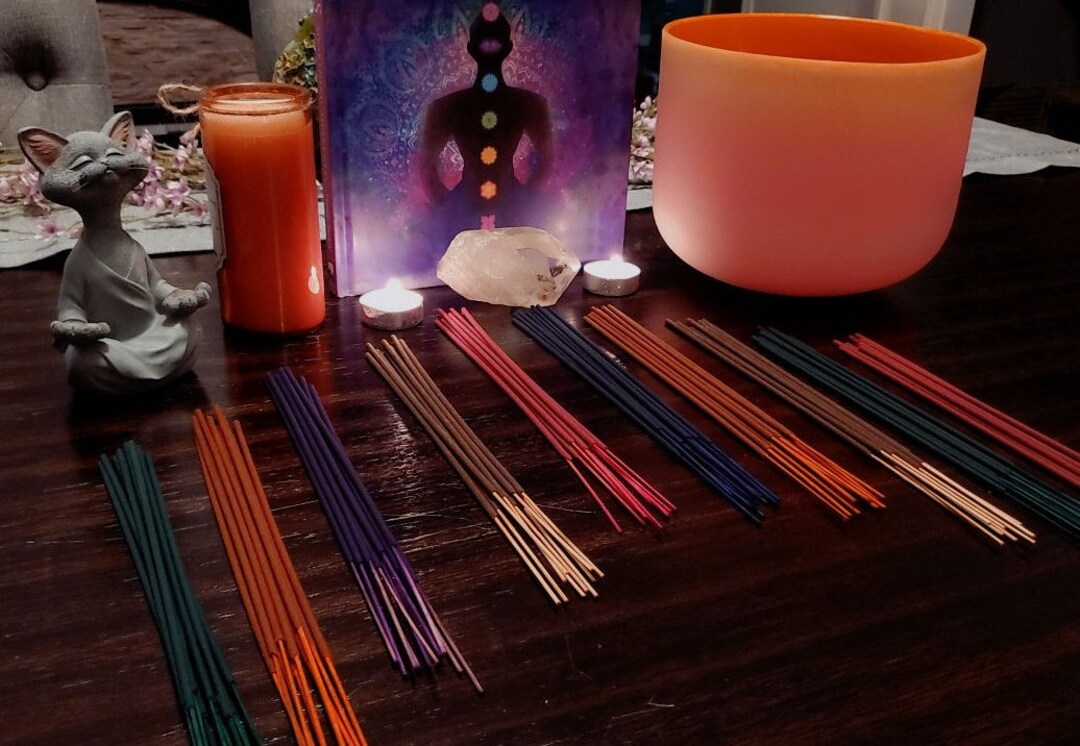 100 ASSORTED CHAKRA INCENSE Sticks 13 Each of the 7 Chakras Plus 9 ...