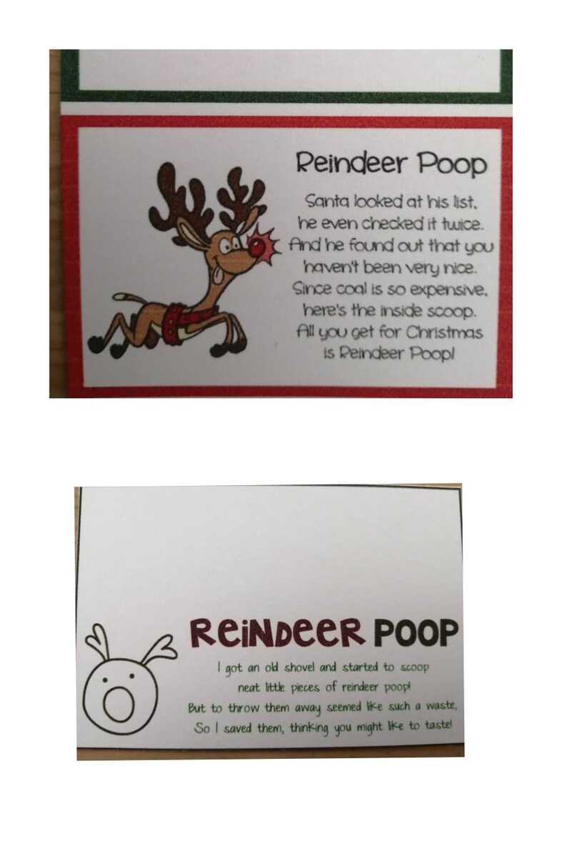 Reindeer Poop Snowman Poop Elf Kisses Candy Canes Chocolate Sprouts ...