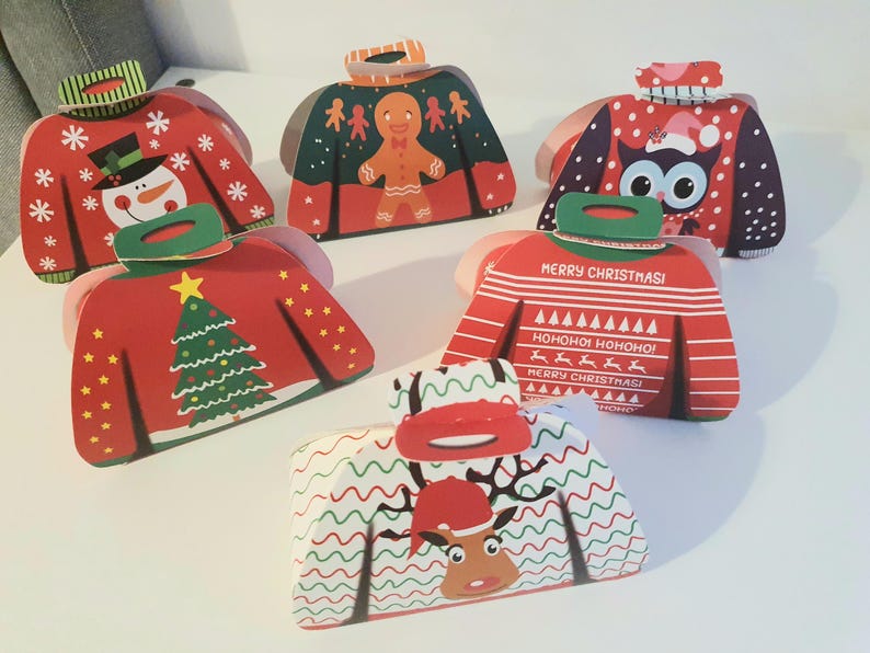 Chocolate Filled Christmas Boxes, Santa, Elf, Snowman, Reindeer ...