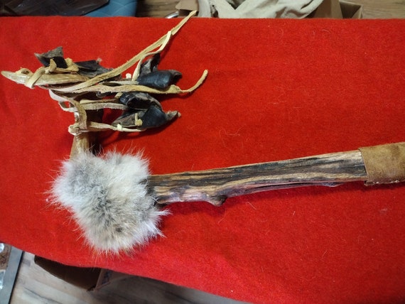 Deer Tow Rattle With Ram Horn and Dragonwood Handle - Etsy