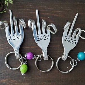 Fork Key Chain, Stamped Fork, Funny 2020 Gift, Custom Key Chain ...