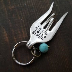 Fork Key Chain, Stamped Fork, Stamped, Fork Gifts, Funny Gifts ...