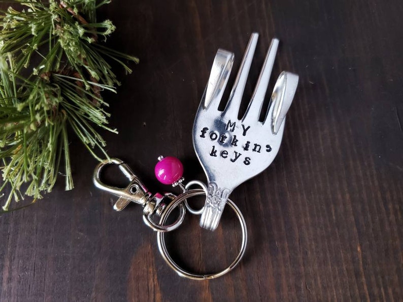 Fork Key Chain, Stamped Fork, Stamped, Fork Gifts, Funny Gifts ...