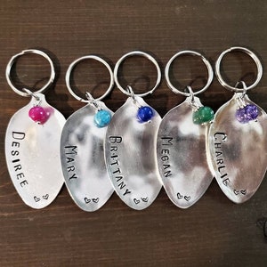 Personalized Key Chain, Custom Gift, Stamped Spoon, Valentine's Gift ...