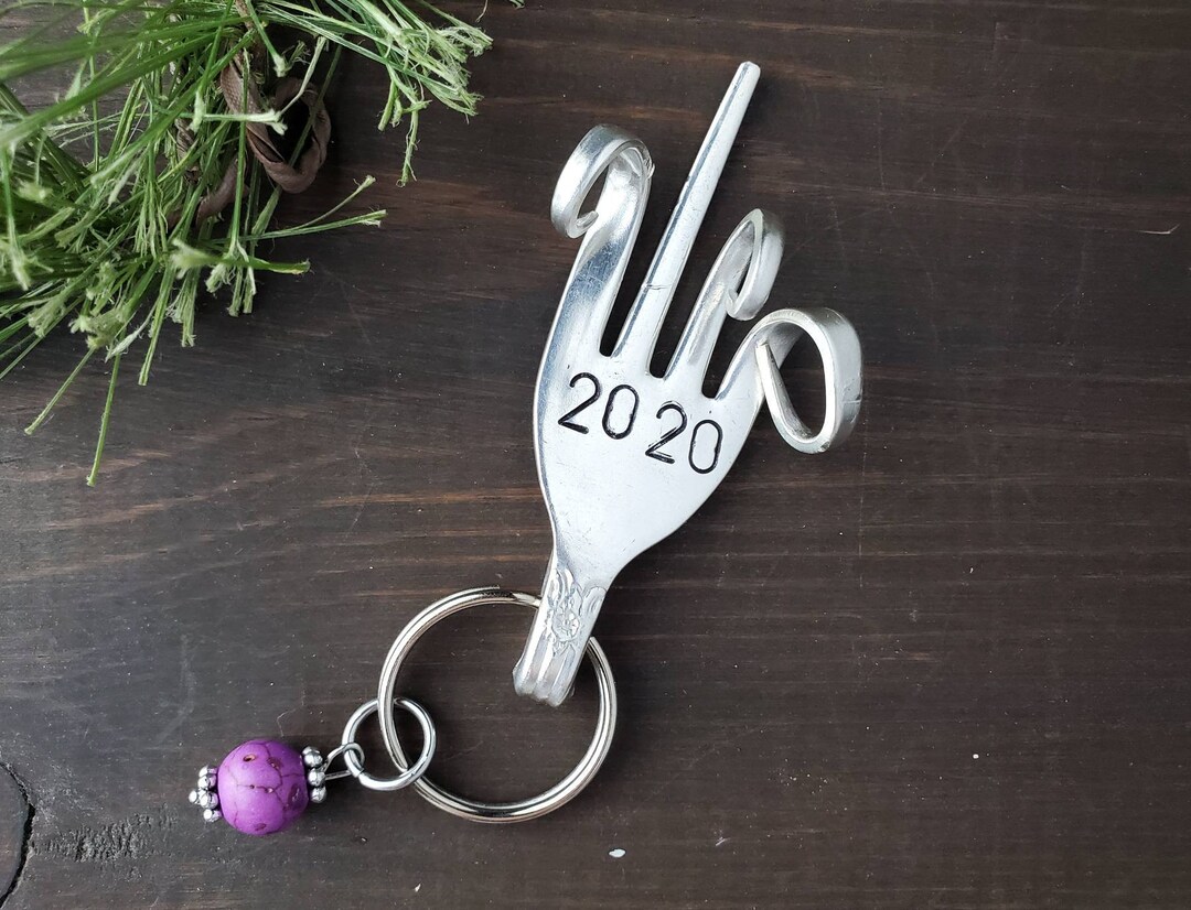 Fork Key Chain, Stamped Fork, Funny 2020 Gift, Custom Key Chain ...