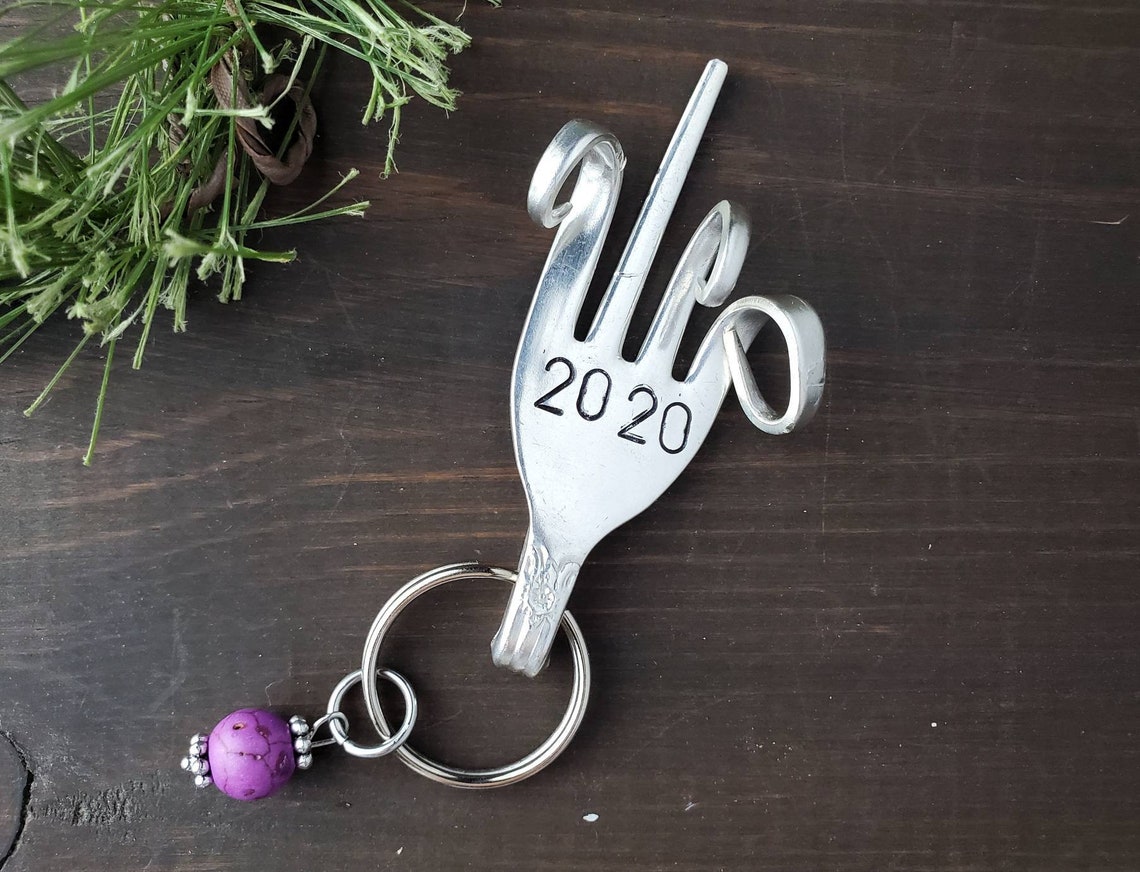 Fork Key Chain Stamped Fork Funny 2020 Gift Custom Key - Etsy