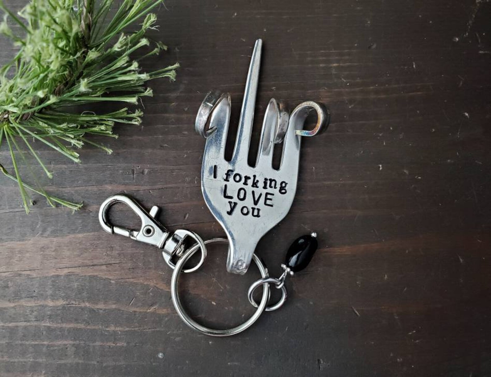 Fork Key Chain Valentine's Day Stamped I Love You Gift | Etsy