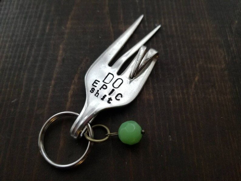 Fork Key Chain, Stamped Fork, Stamped, Fork Gifts, Funny Gifts ...
