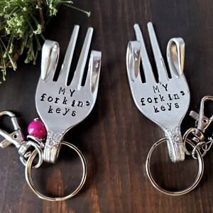 Fork Key Chain Stamped Fork Stamped Fork Gifts Funny - Etsy