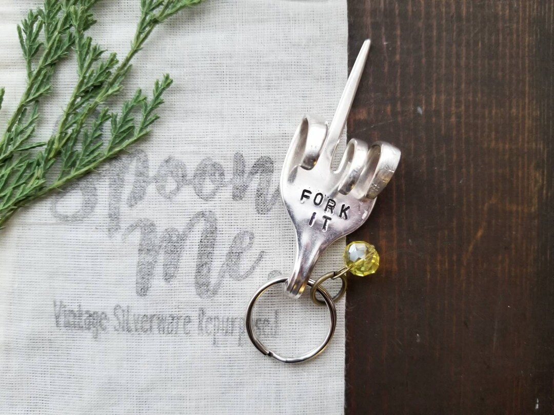 Fork Key Chain, Stamped Fork, Stamped, Fork Gifts, Funny Gifts ...