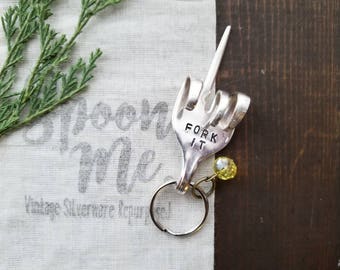 Fork Key Chain Stamped Fork Stamped Fork Gifts Funny | Etsy