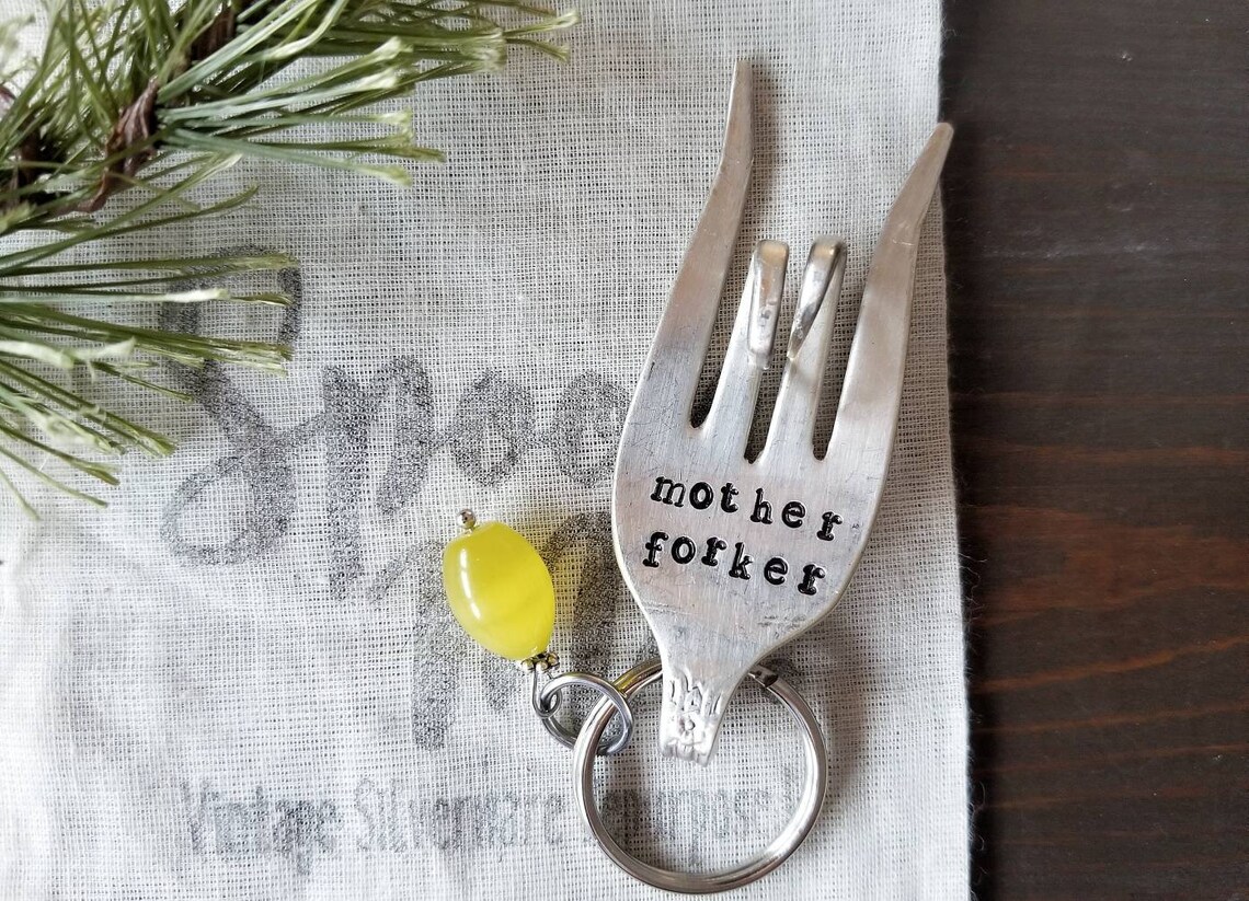 Fork Key Chain, Stamped Fork, Stamped, Fork Gifts, Funny Gifts ...