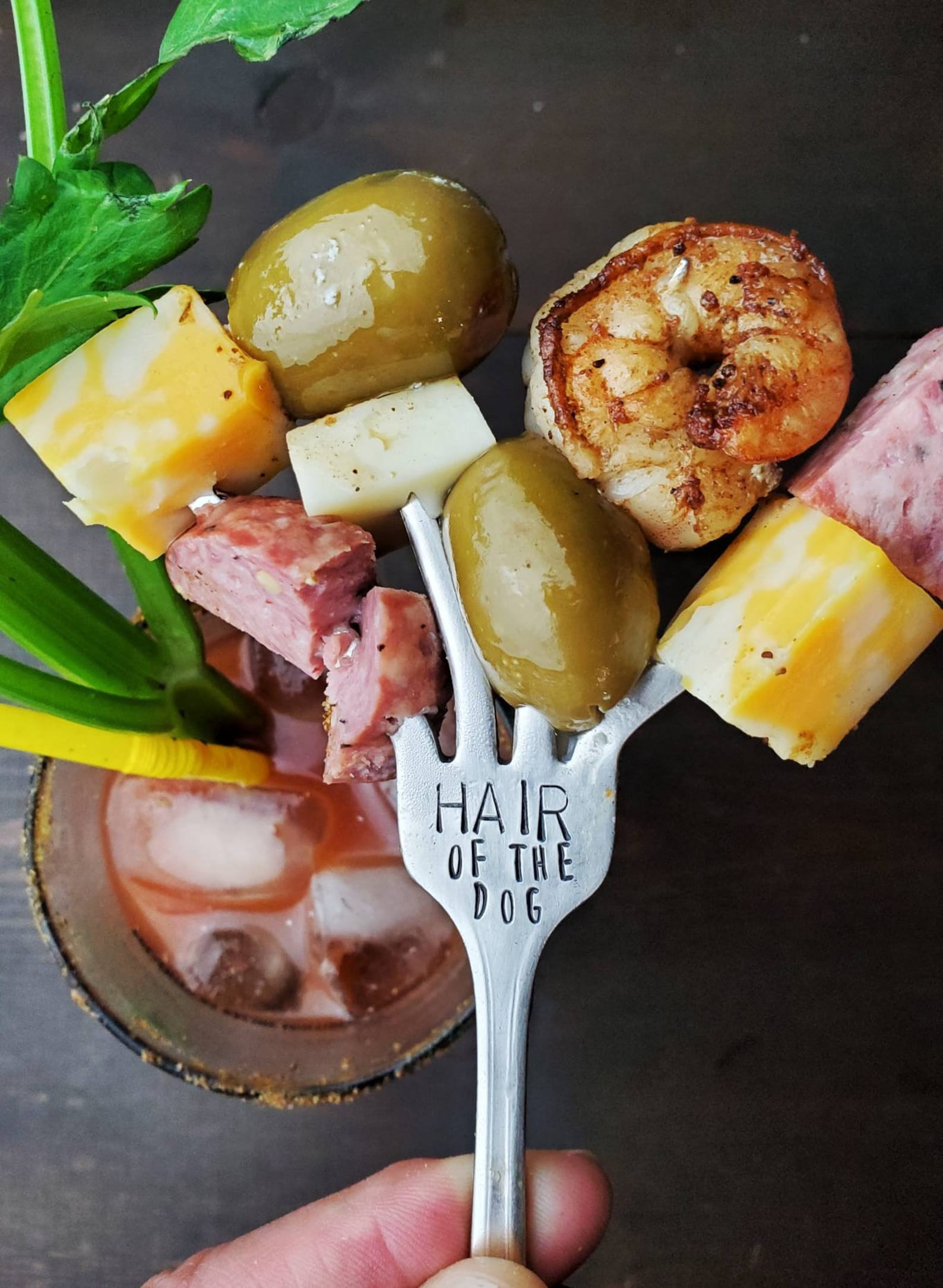 Hand Stamped Vintage Silverware Fork, Hair of the Dog, Bloody Mary - Etsy