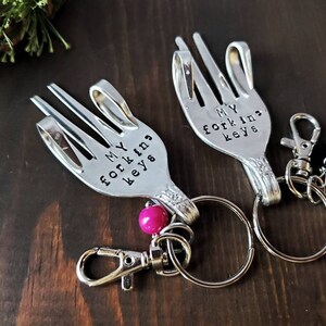 Fork Key Chain, Stamped Fork, Stamped, Fork Gifts, Funny Gifts ...