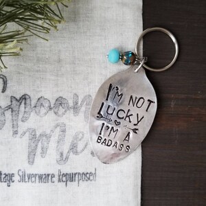 Spoon Key Chain, Stamped Spoon, Upcycled Silverware, Hand Stamped ...