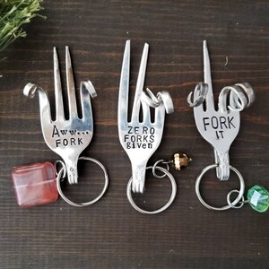 Stamped Fork Key Chain, Funny Valentine Gift, Handmade - Etsy