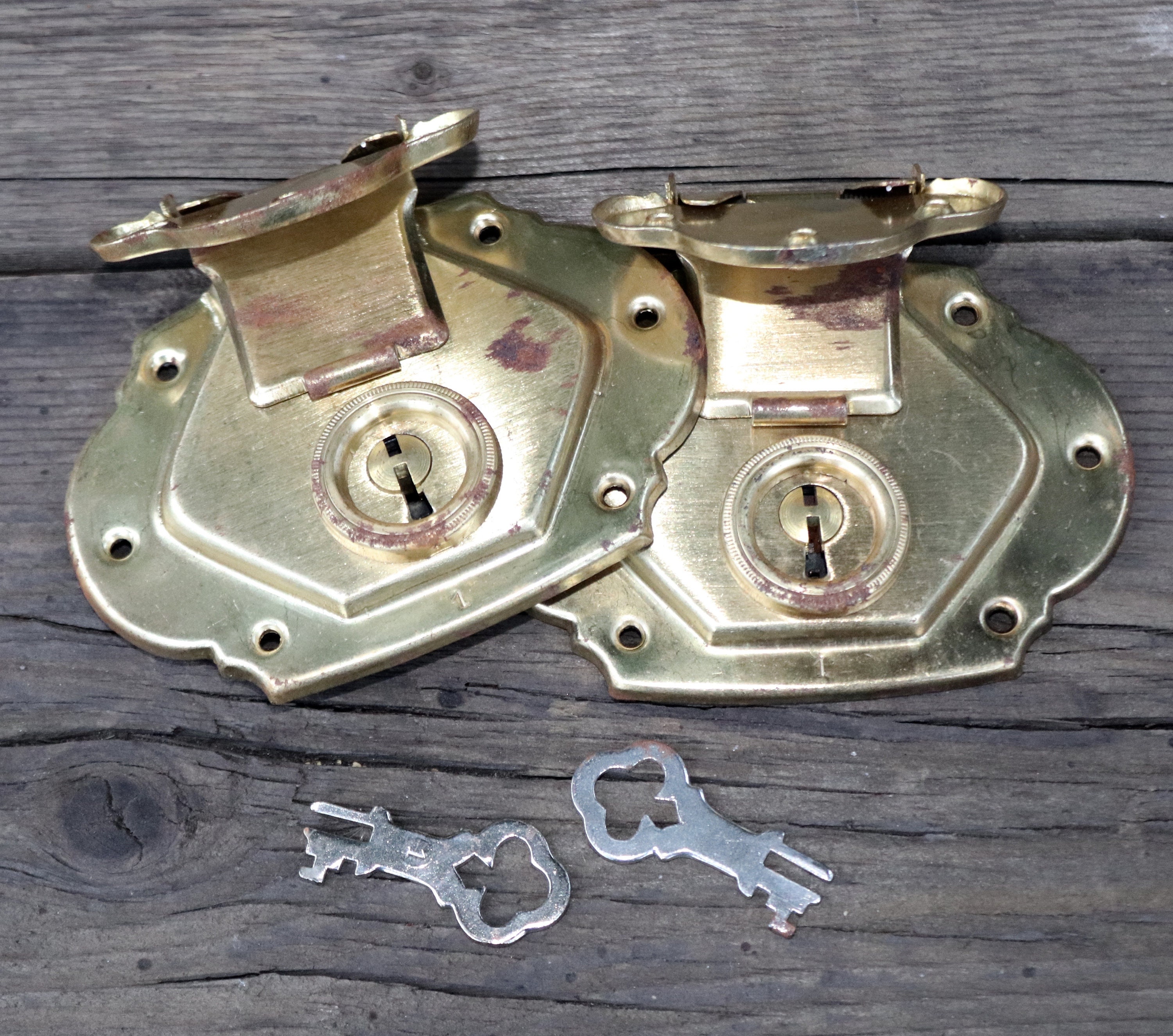 2 Antique Wardrobe Locks With Key - Etsy