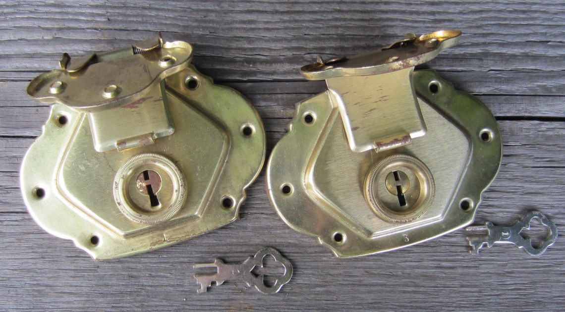 2 Antique Wardrobe Locks With Key - Etsy
