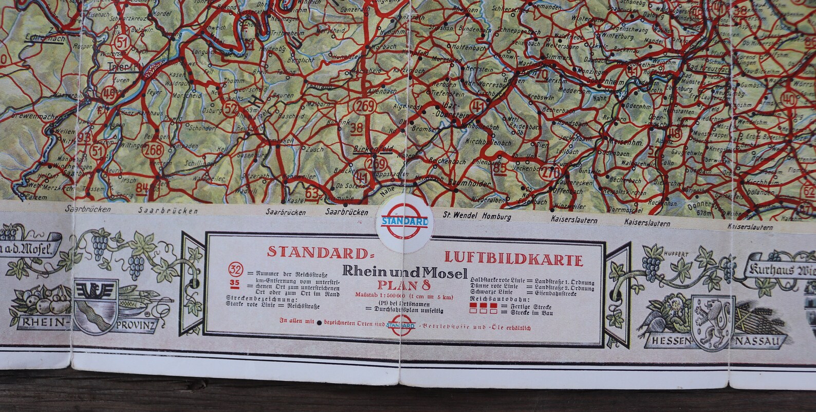 6 Antique Road Maps Standard Esso Germany 40th - Etsy