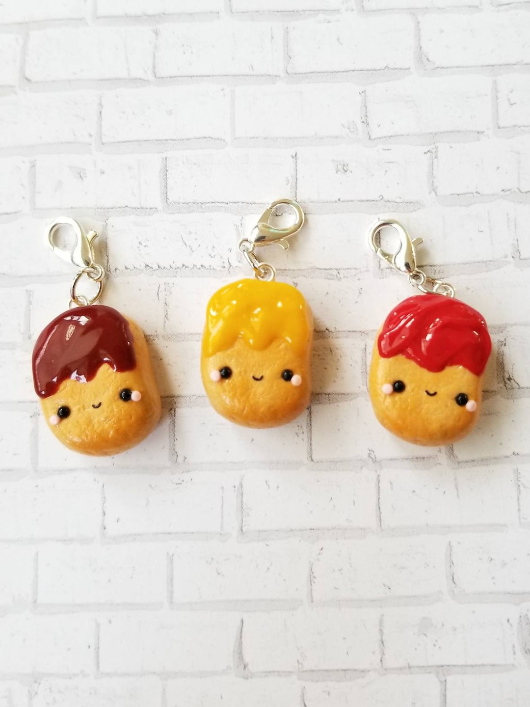 Kawaii Chicken Nugget Charm, Kawaii Food, Clay Charm, Cute Food, Stitch ...