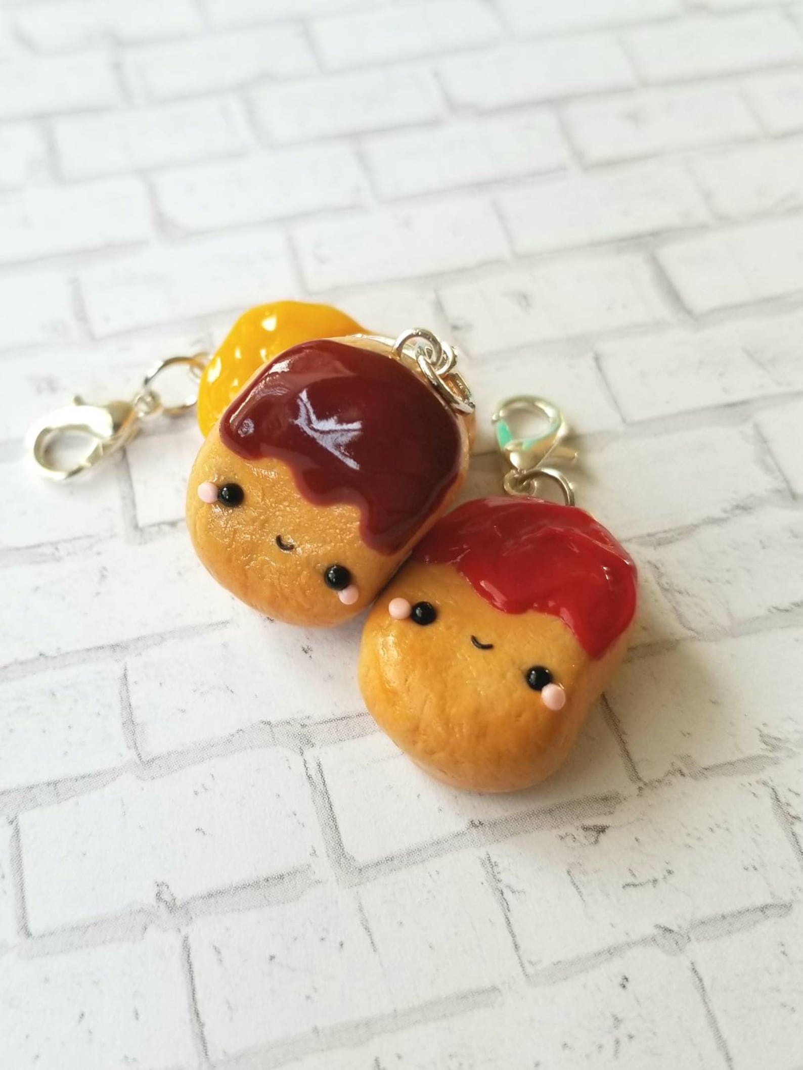 Kawaii Chicken Nugget Charm Kawaii Food Clay Charm Cute - Etsy