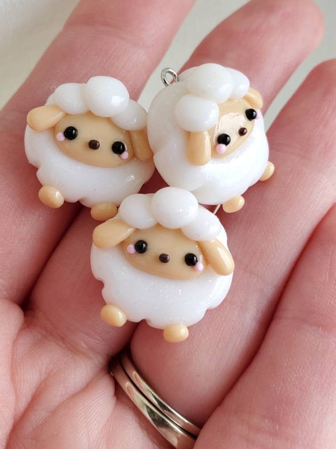 Kawaii Sheep Charm, Progress Keeper, Knitting Charm, Polymer Clay Charm ...