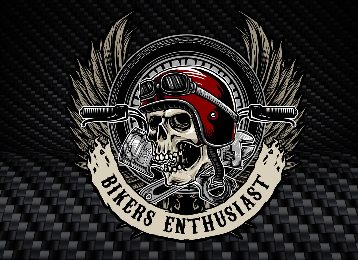 Motorcycle Skull Sticker Unique Skull Sticker - Etsy