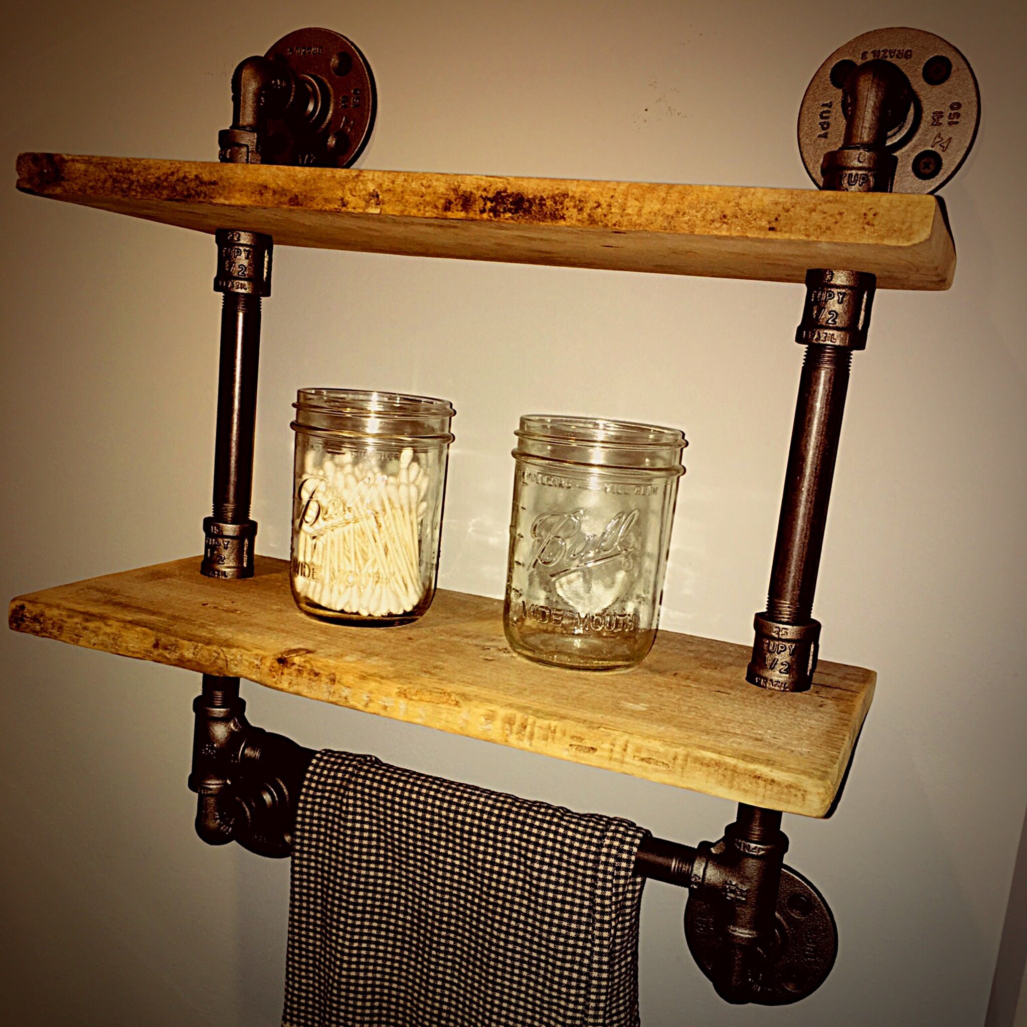 Industrial Pipe Fitting Shelf/towel Rack - Etsy