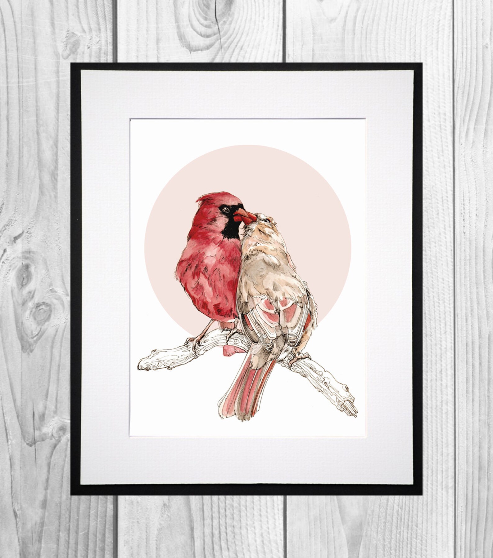 Northern Cardinals Print Birds Couple Love Cardinals | Etsy