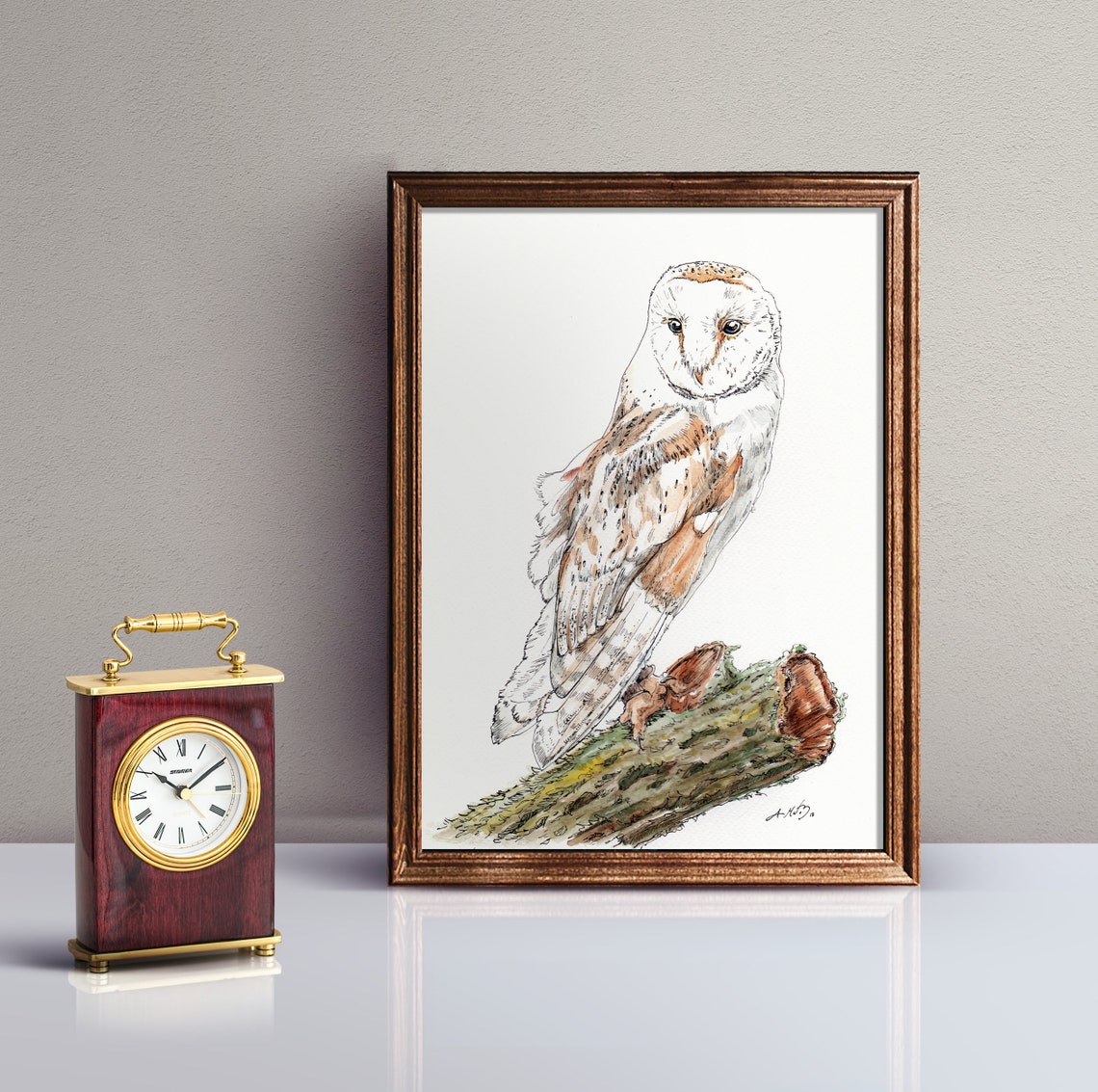 Barn Owl Original Watercolor of an Owl Watercolour & Ink | Etsy
