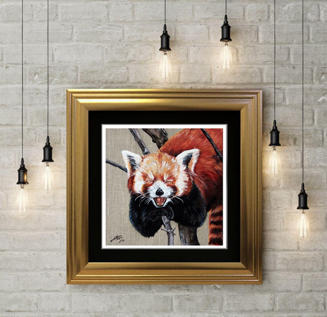 Red Panda Print - Limited Edition Giclée Art Print - Smiley Red Panda ...