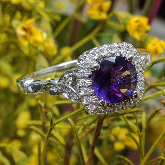 Flower Vine Engagement Ring