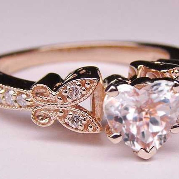 Heart Shaped Morganite Ring - Etsy