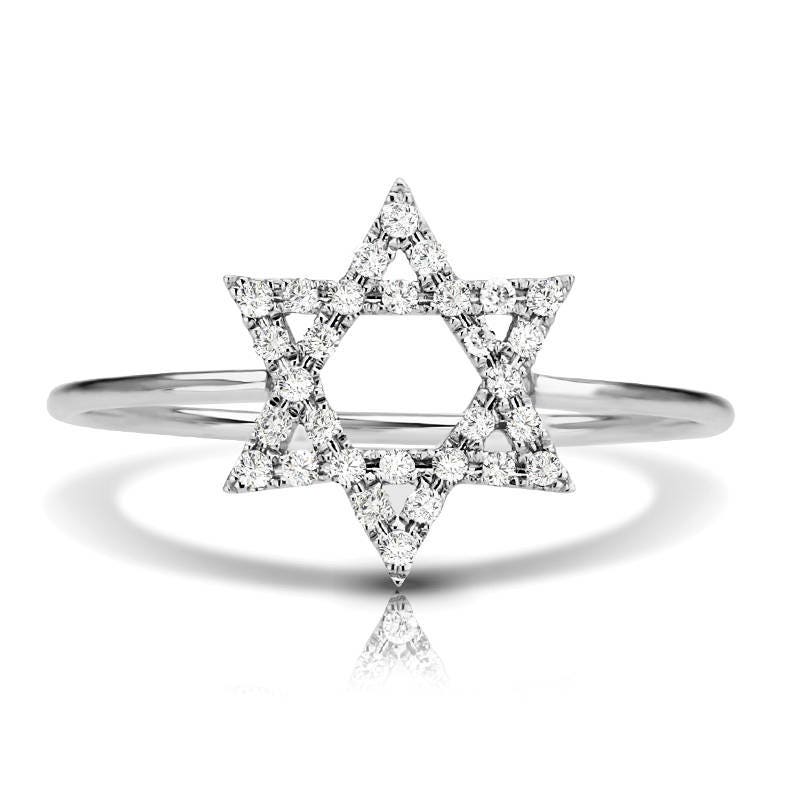 Petite Star Diamond Ring Star of David - Etsy