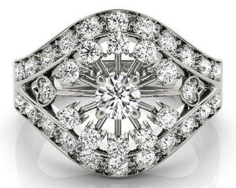 Large Diamond Ring | Etsy