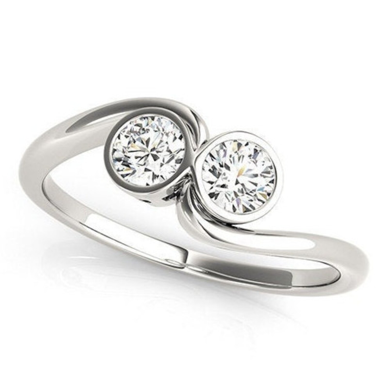 Duo Bezel Diamond Infinity Promise Ring 14k White Gold - Etsy