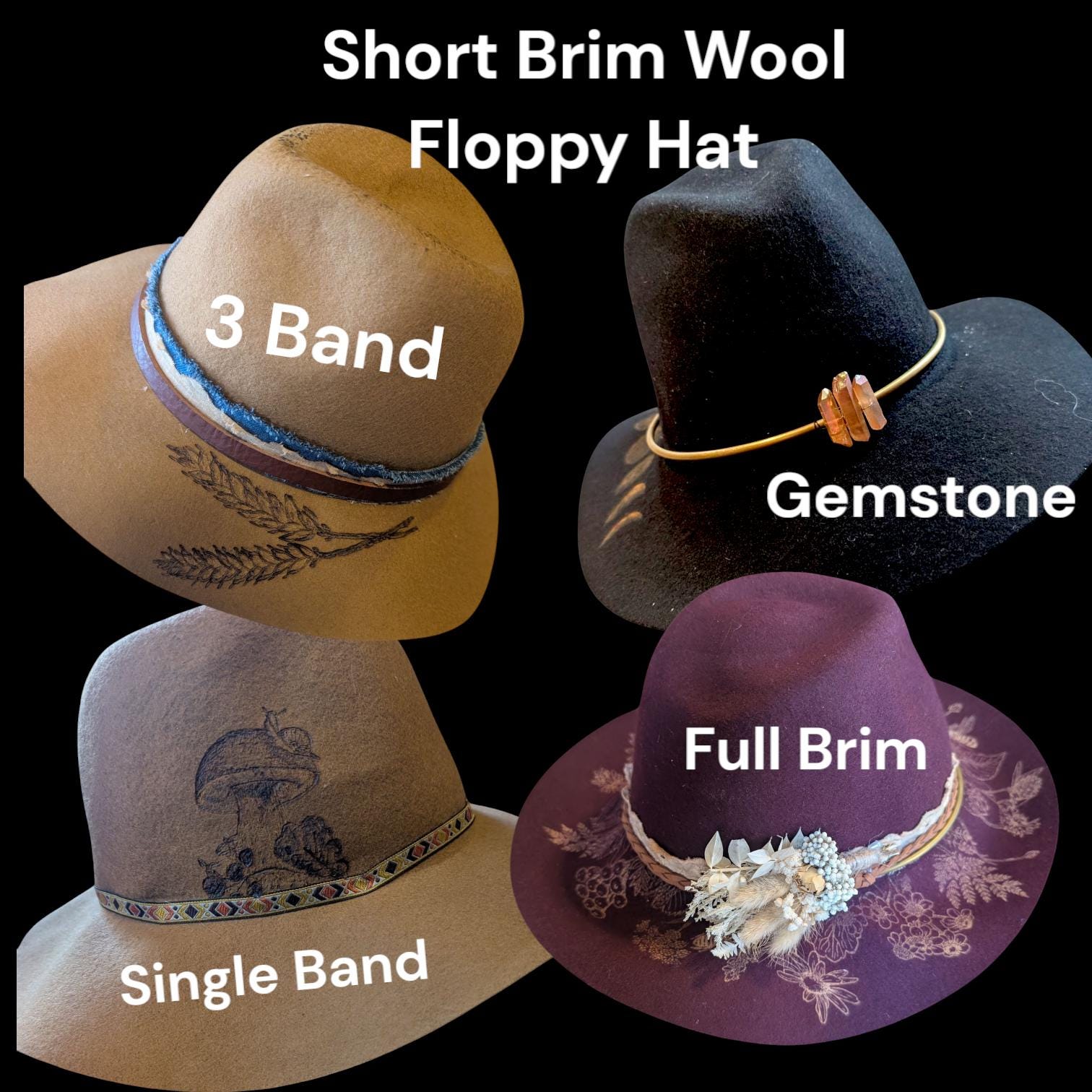 Custom Hand Burned Hat , Pyrography Hats , Bohemian Hat, Fashion Hats ...
