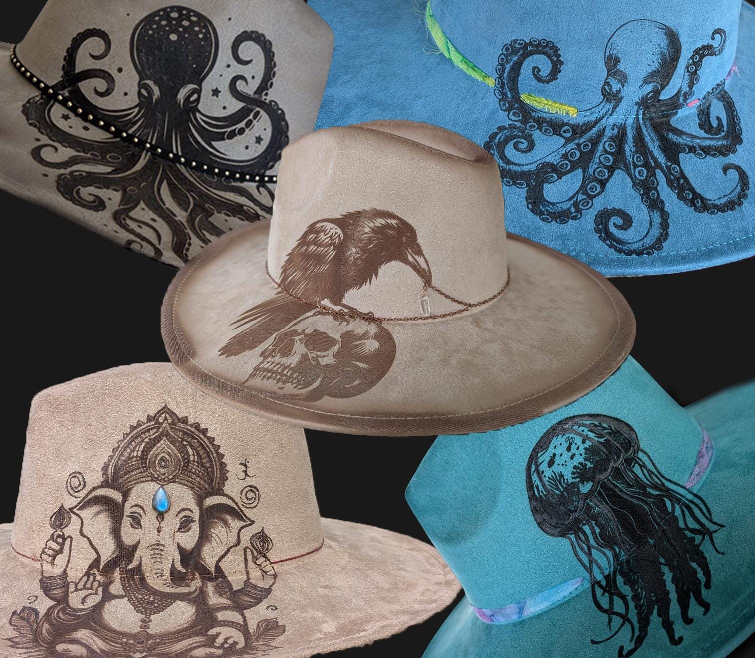 Custom Hand Burned Hat , Pyrography Hats , Bohemian Hat, Fashion Hats ...