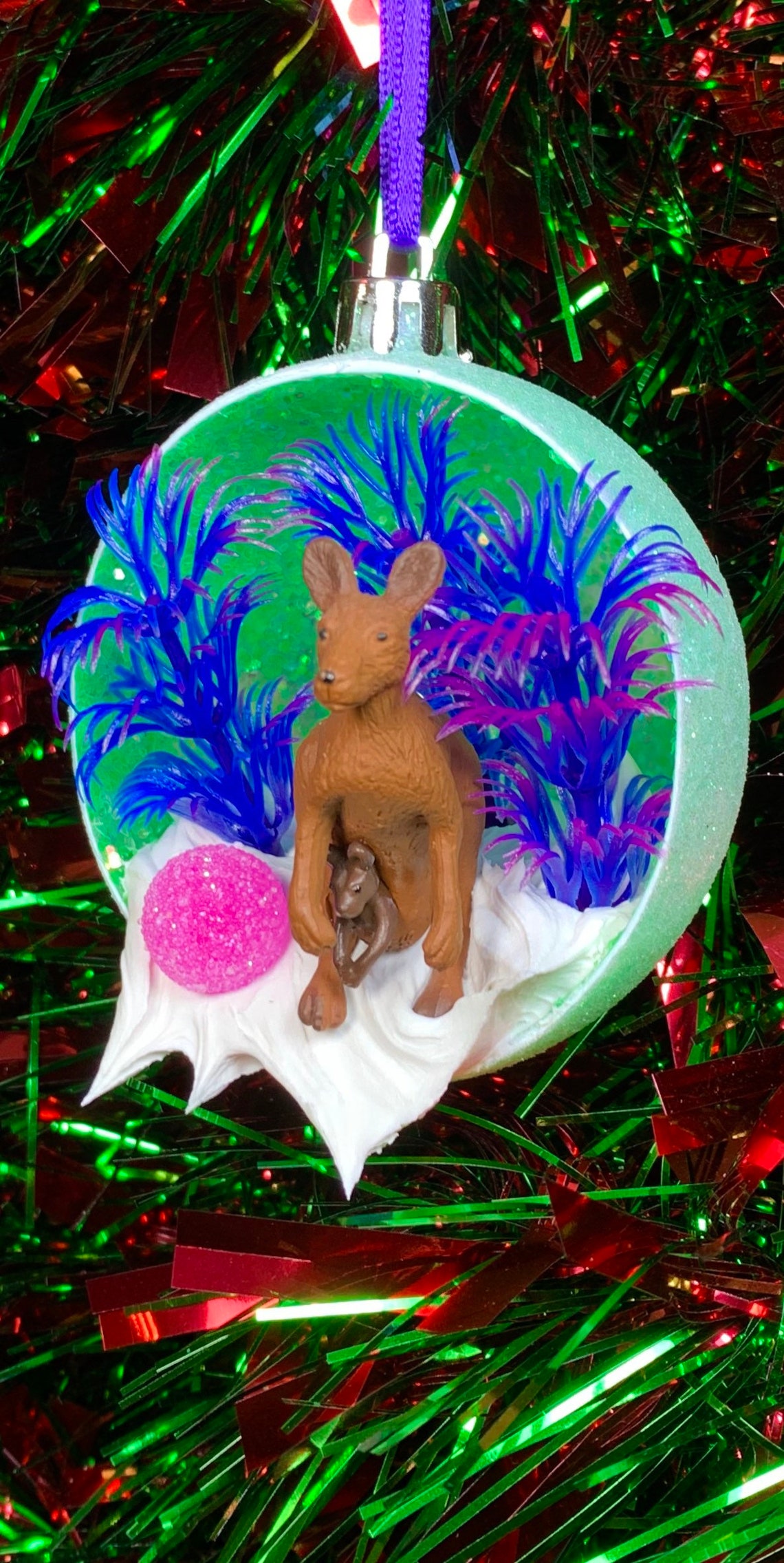 Neon Kangaroo Christmas Ornament Holiday Terrarium - Etsy